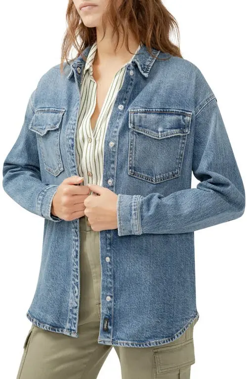 SILVER JEANS CO. Oversized Denim Shirt Jacket