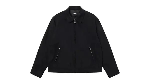 StüSsy Gabardine Garage Jacket - Black | Editorialist