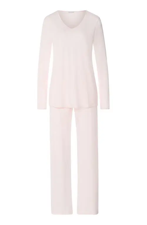Hanro Cotton & Silk Long Sleeve Pajamas - Honeydew