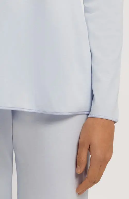 Hanro Long Sleeve Cotton Jersey Pajamas - Powder Blue