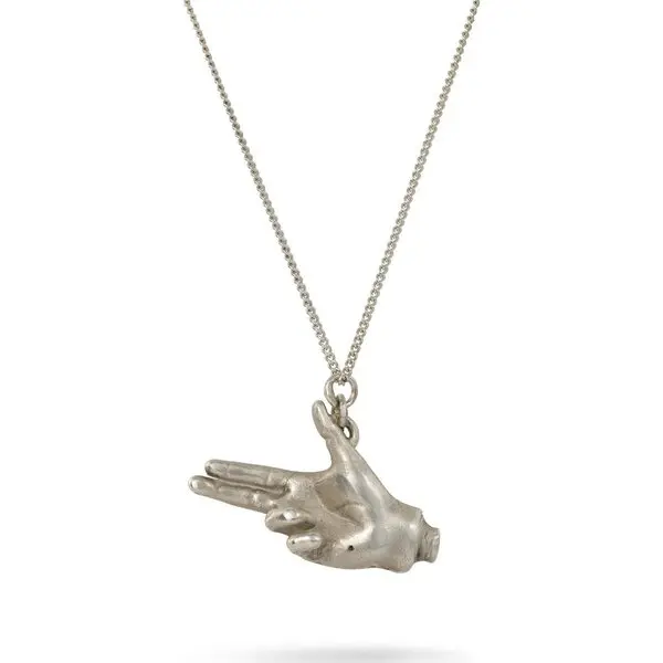 EX-A STUDIO Gunfinger Pendant Necklace - Sterling Silver