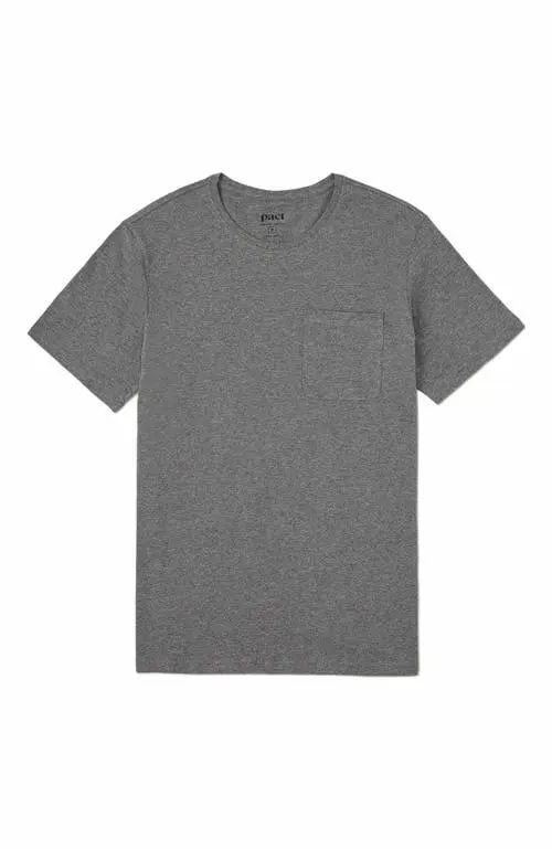 PACT Organic Cotton Softspun Pocket Crew Tee - Medium Grey Heather