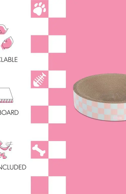 THE LICKER STORE Nelson 20.13" Modern Cardboard Round Bowl Cat Scratcher With Catnip
