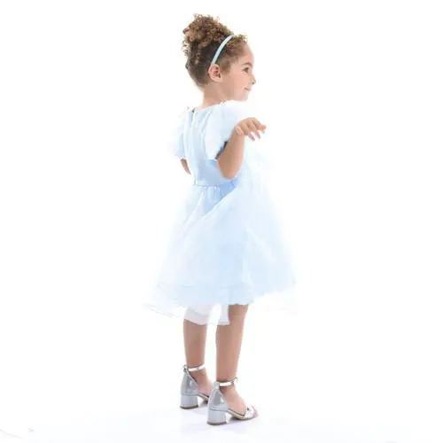 TULLEEN Bow Organza Dress - Blue