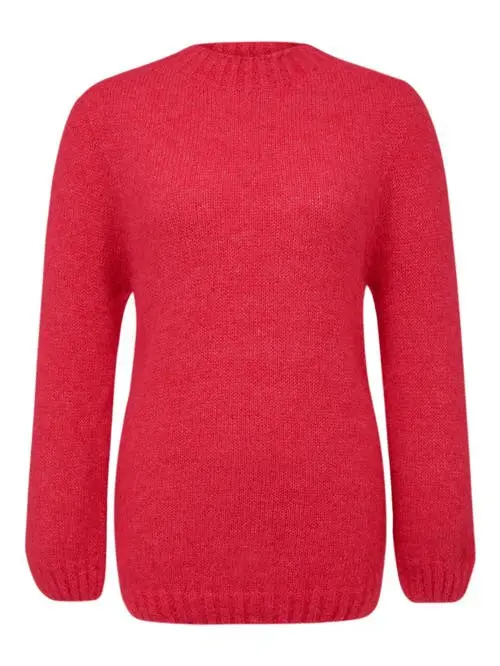 CELTIC & CO. Alpaca Cotton Slouch Sweater - Raspberry