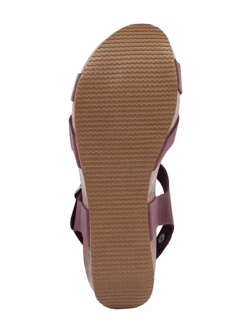 CELTIC & CO. Crossover Wedge Sandals - Damson
