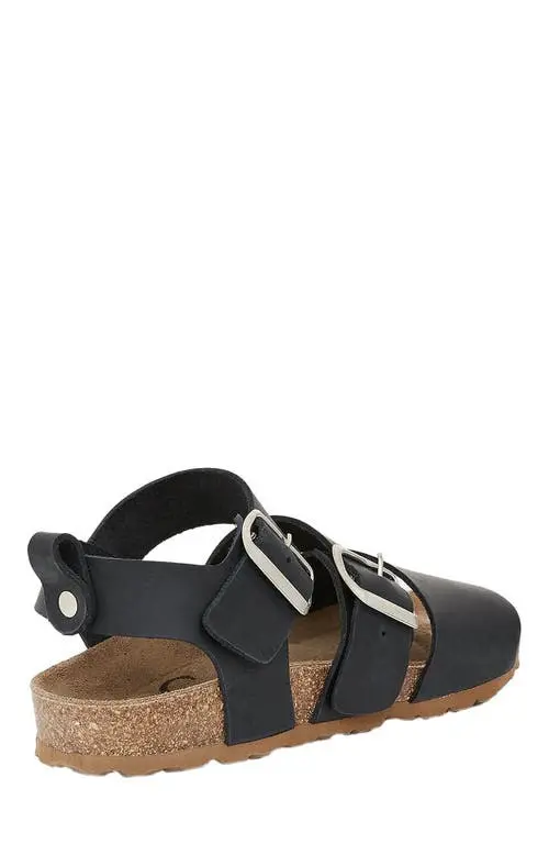 CELTIC & CO. Triple Strap Buckled Sandals - Navy