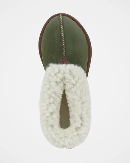 CELTIC & CO. Shearling Bootee Slippers - Moss