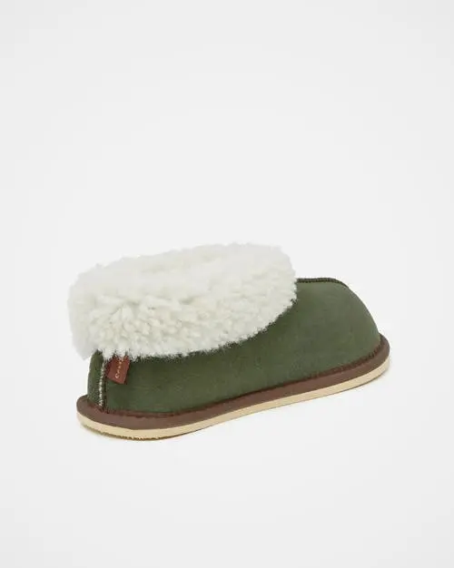 CELTIC & CO. Shearling Bootee Slippers - Moss