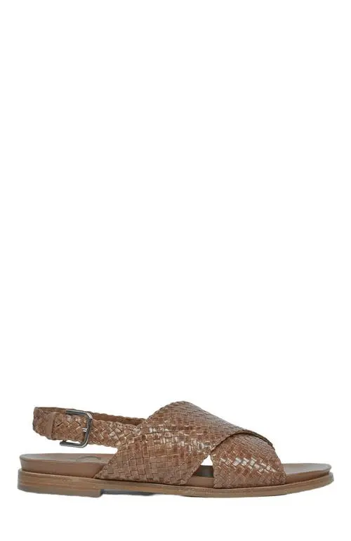 CELTIC & CO. Leather Woven Crossover Sandal - Brown