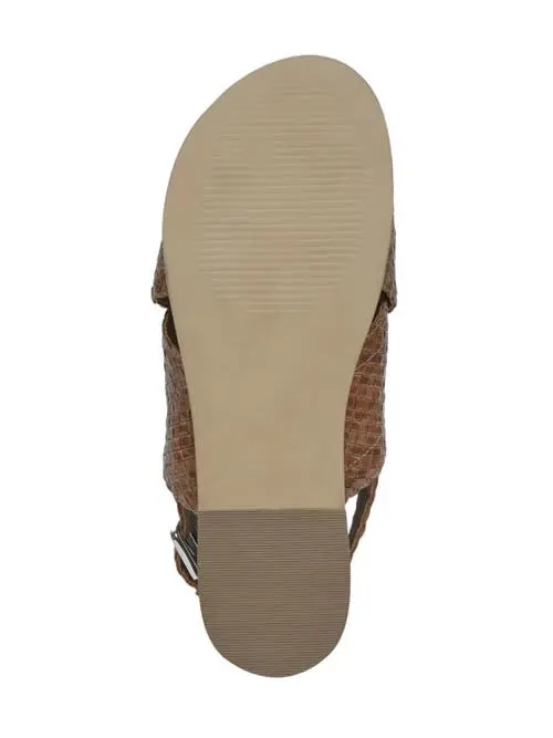 CELTIC & CO. Leather Woven Crossover Sandal - Brown