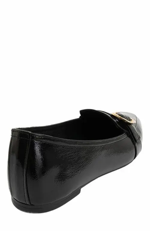 FOREVER & ALWAYS SHOES Zarina Leather Flats - Black Patent Leather