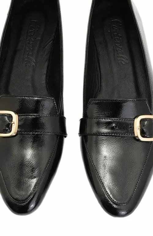 FOREVER & ALWAYS SHOES Zarina Leather Flats - Black Patent Leather