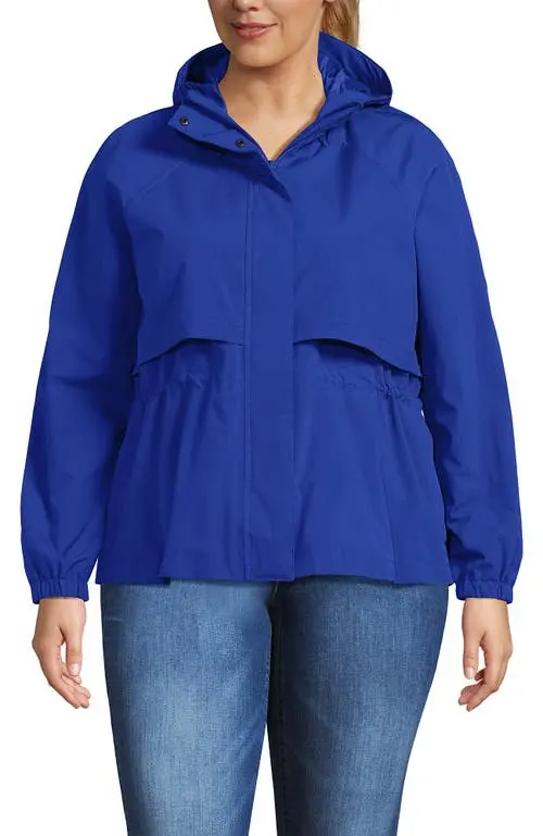 LANDS' END Packable Rain Jacket - Blue Breeze