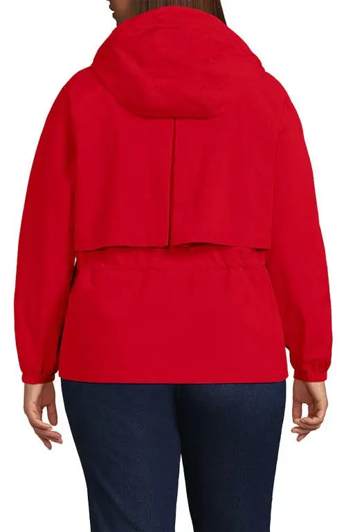 LANDS' END Packable Waterproof Rain Jacket - Compass Red
