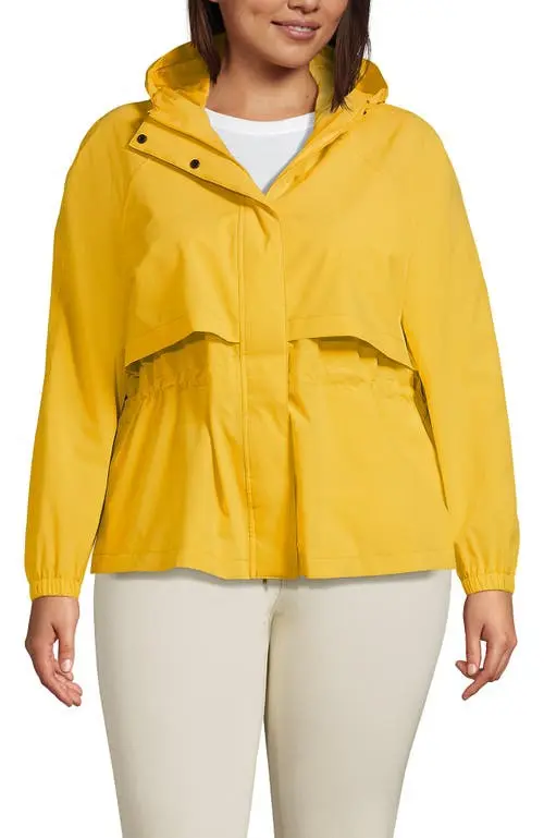 LANDS' END Packable Rain Jacket - Goldenrod