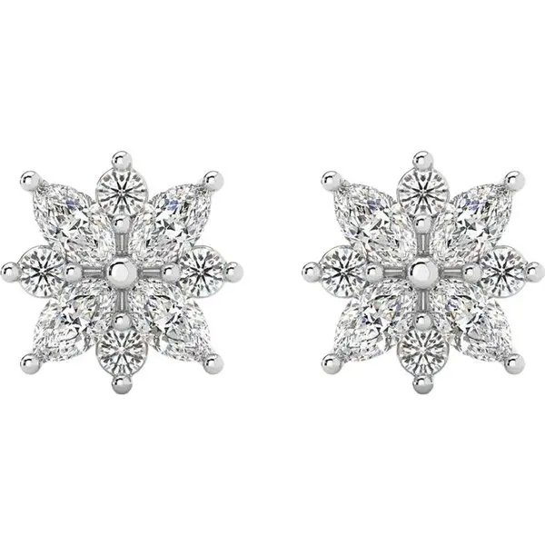BLISS DIAMOND 1/2ct Lab Grown Diamond 14k Gold Star Earrings - 14k White Gold