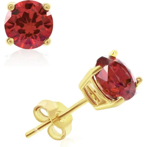 DONATELLO GIAN Name Created Stud Earrings - Ruby