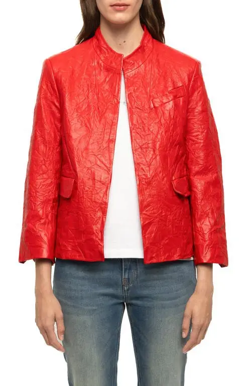 Zadig&Voltaire Veryn Cuir Crinkled Leather Jacket - Love