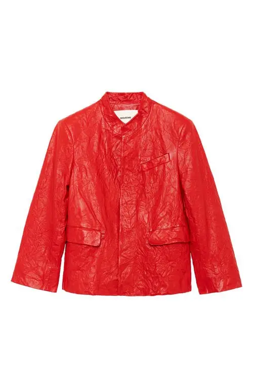 Zadig&Voltaire Veryn Cuir Crinkled Leather Jacket - Love