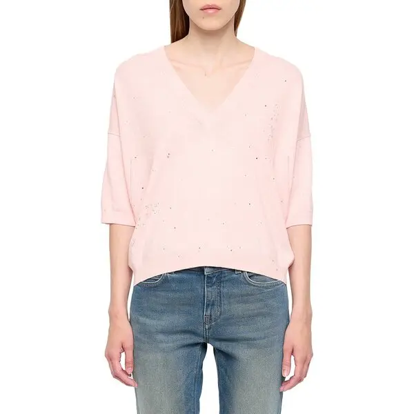 Zadig&Voltaire Wully Lico Embellished Linen-blend Sweater - Bebe