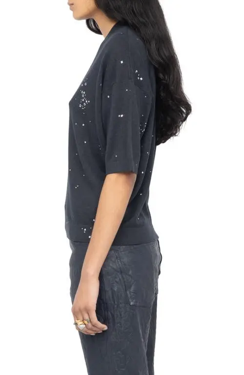 Zadig&Voltaire Wully Lico Embellished Linen-blend Sweater - Stone