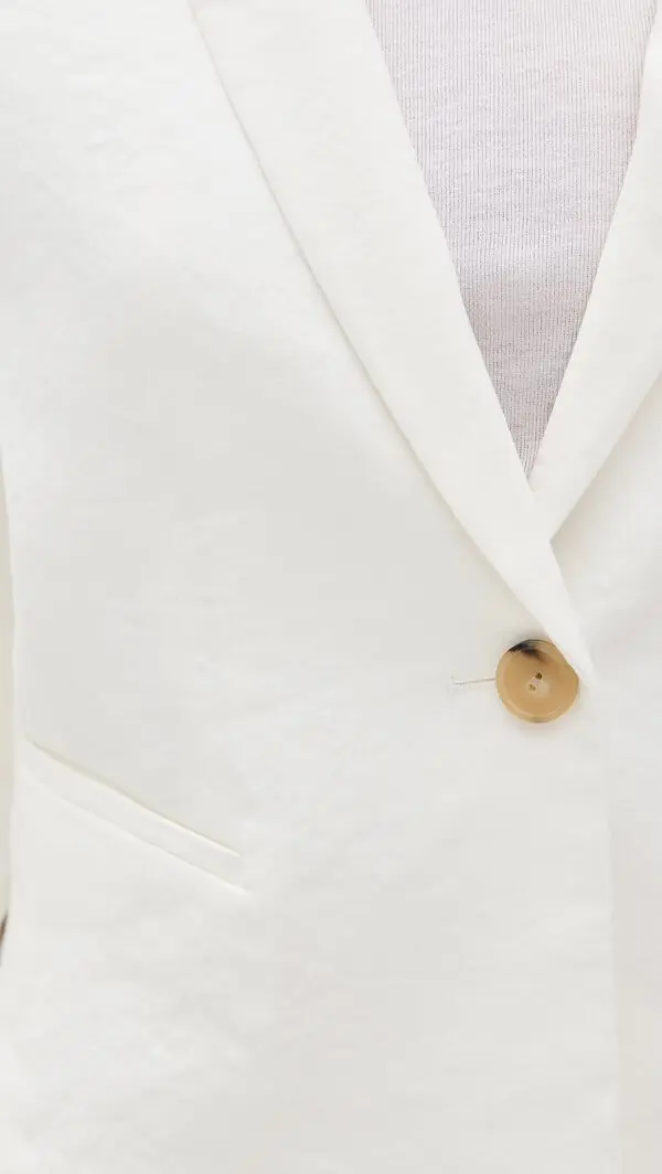 Vince Linen Shrunken Blazer - Off White
