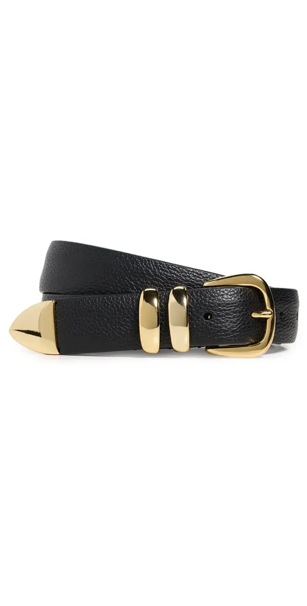Anderson's Narrow Soft Grained Calf Leather Belt - Black N1