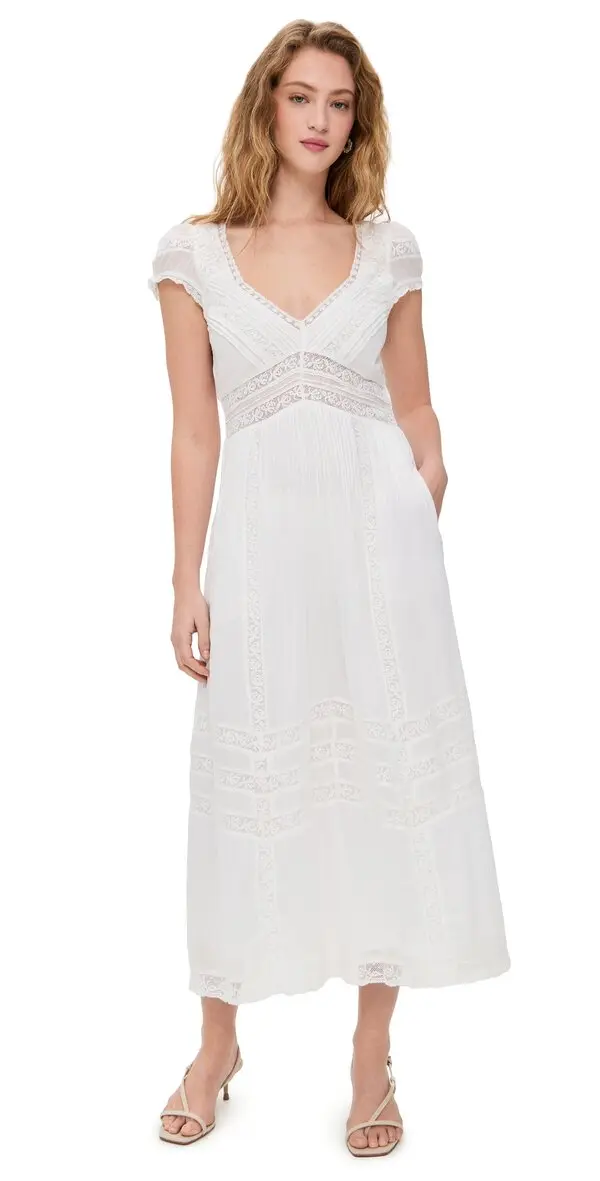 LoveShackFancy Suvi Dress - White