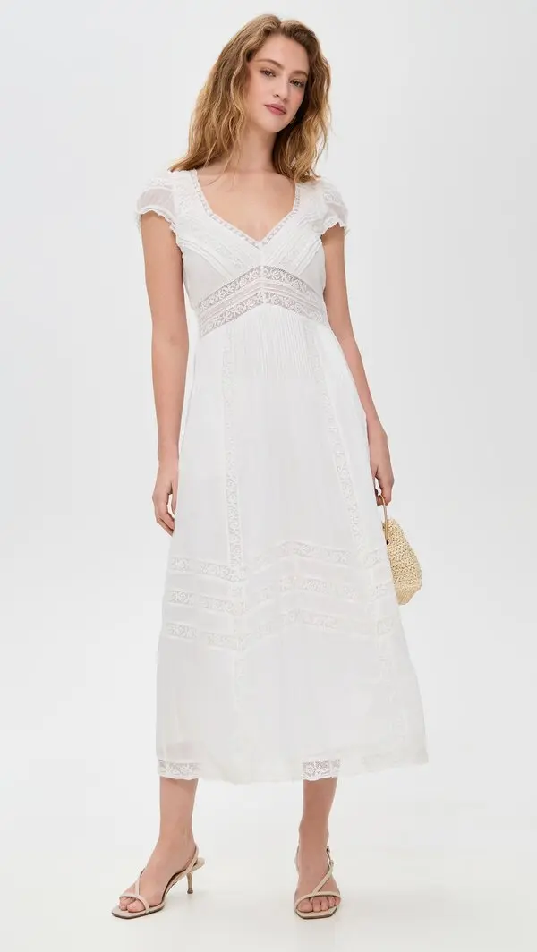 LoveShackFancy Suvi Dress - White