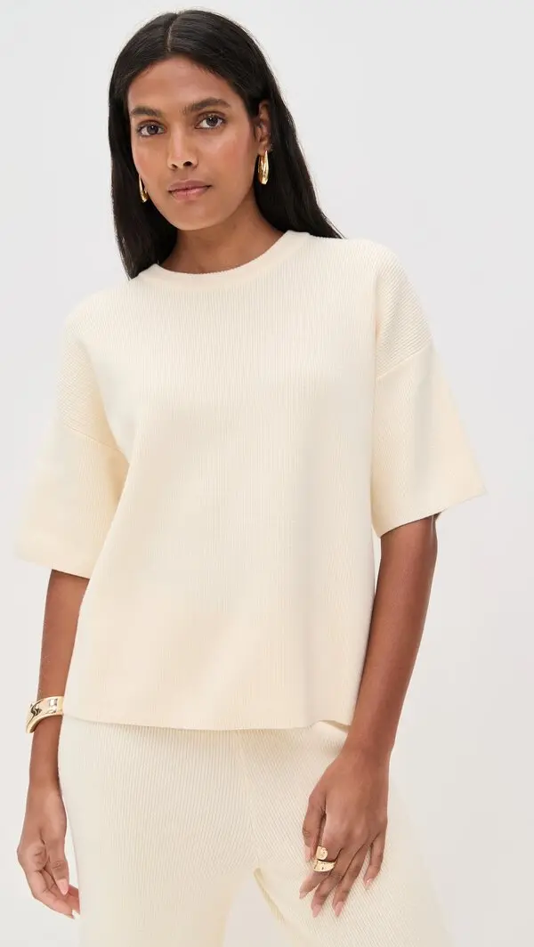 English Factory Collar Knit Top - Ivory