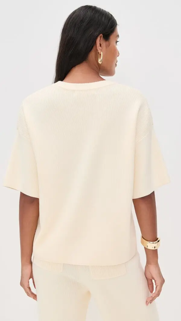 English Factory Collar Knit Top - Ivory