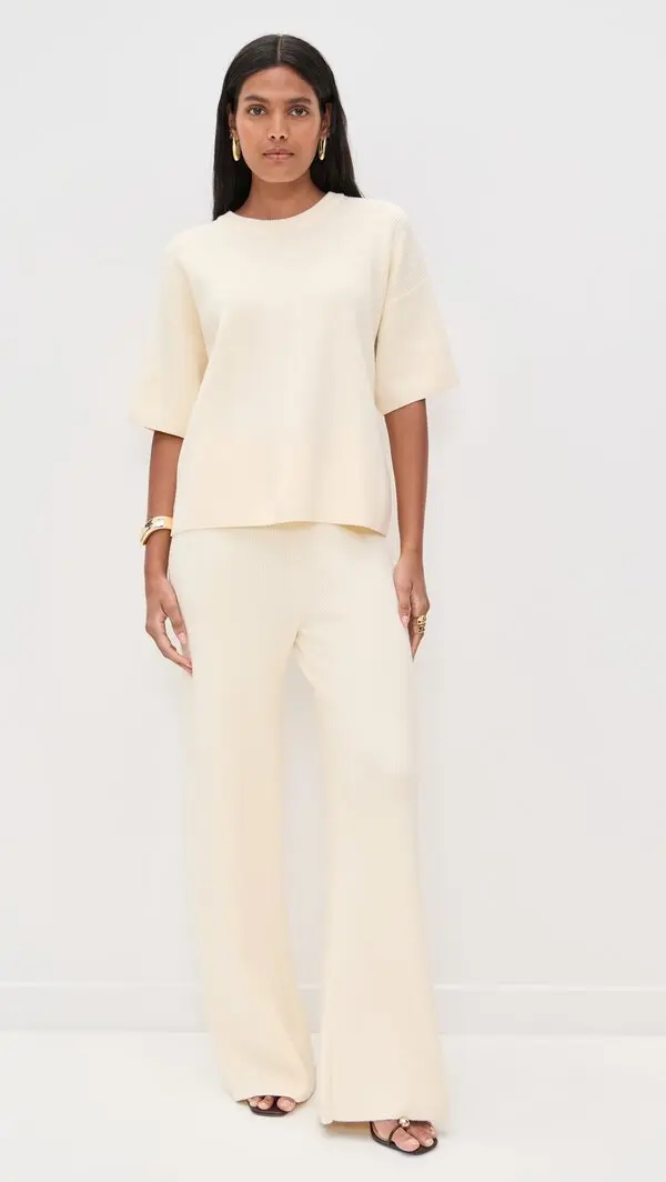 English Factory Collar Knit Top - Ivory