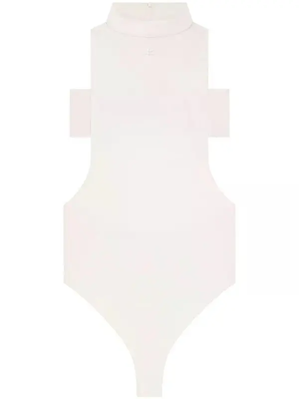 COURREGES Mock-neck Sleeveless Top - Neutrals