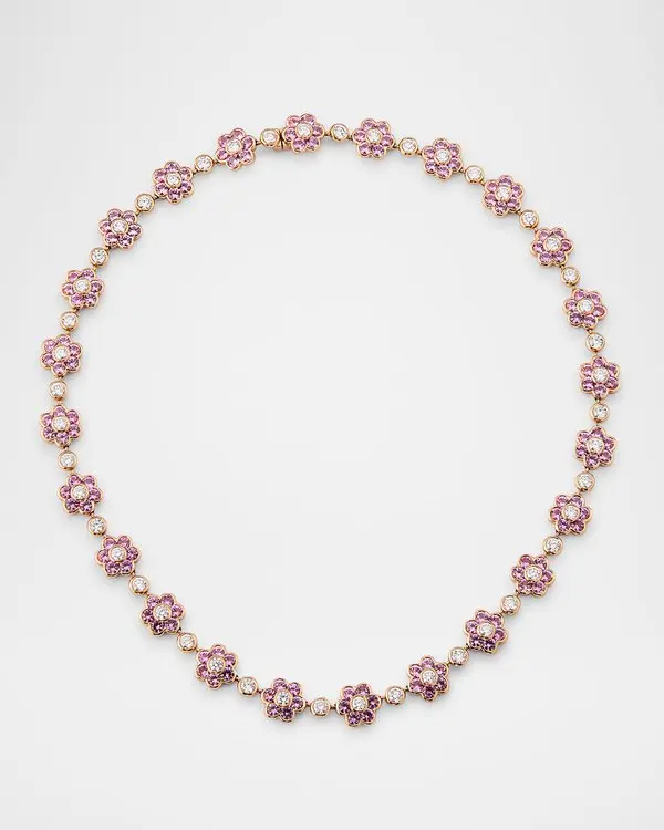 ANITA KO 18k Rose Gold Pink Sapphire And Diamond Flora Choker - 18k Rose Gold Pink Sapphire And Diamond Flora Choker17.22cts Pink Sapphire 6.34cts Di