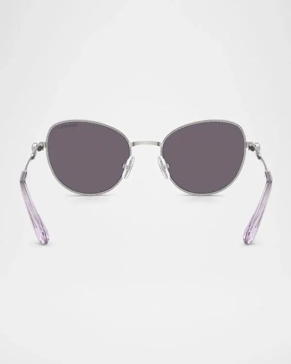 SWAROVSKI Round Frame Sunglasses - Silver