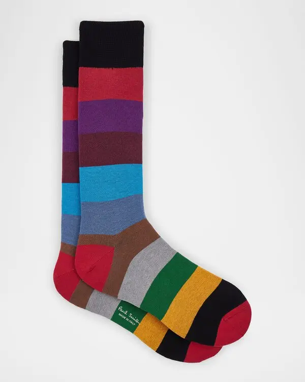 Paul Smith Jonathan Bold Stripe Crew Socks - Black