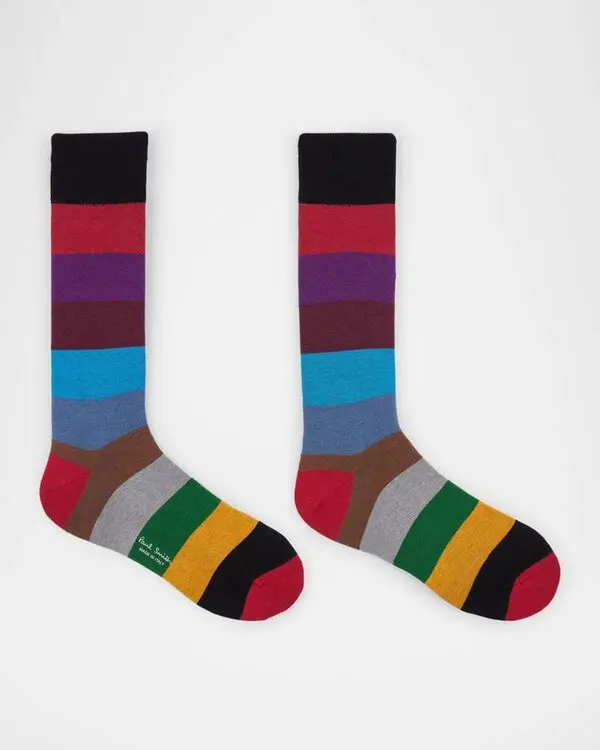 Paul Smith Jonathan Bold Stripe Crew Socks - Black