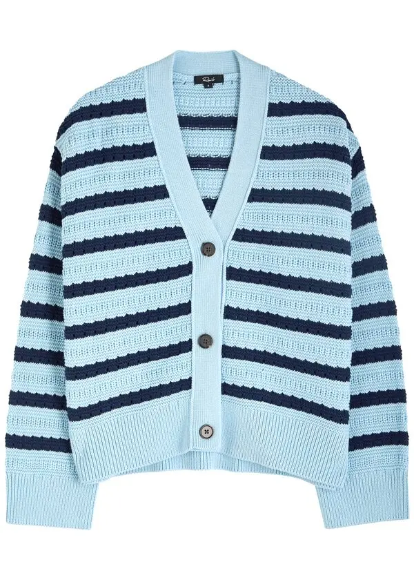 Rails Geneva Striped Cotton Cardigan - Blue