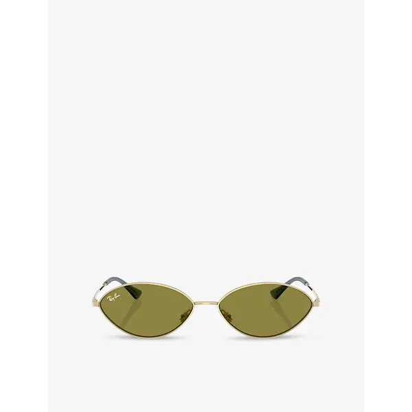 Ray-ban Oval-frame Metal Sunglasses - Gold