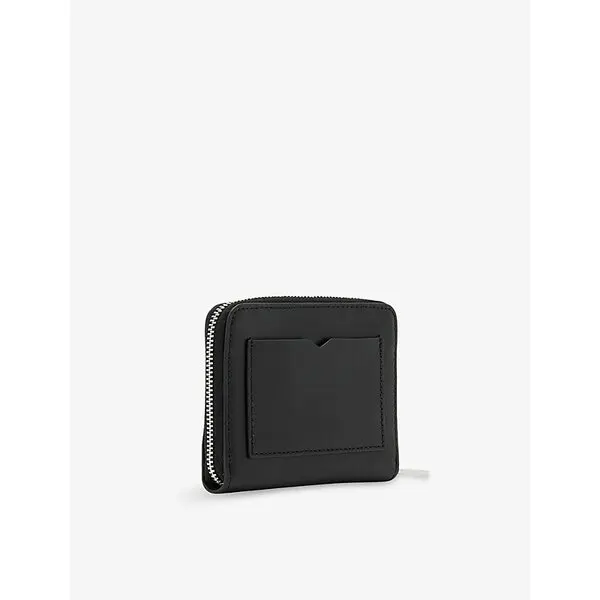 ALLSAINTS Lena Zipped Leather Wallet - Black/silver