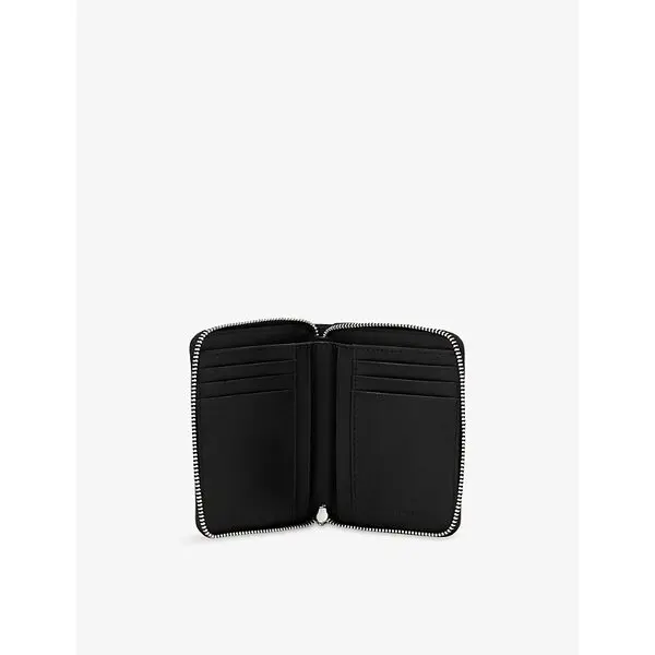ALLSAINTS Lena Zipped Leather Wallet - Black/silver