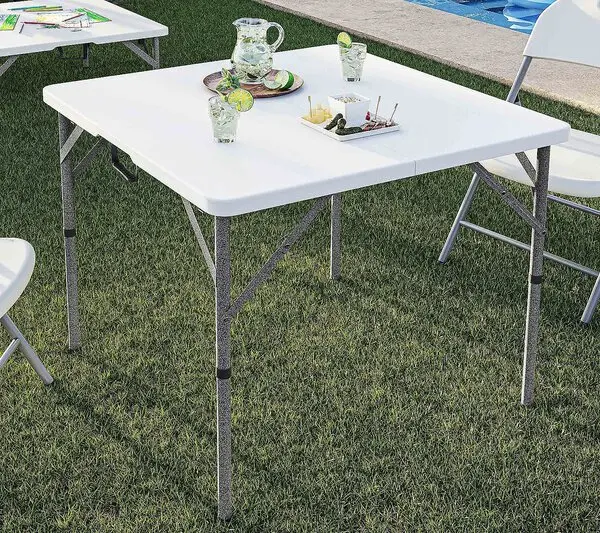 TECHNI HOME 34'portable Height Adjustable Squar E Folding Table