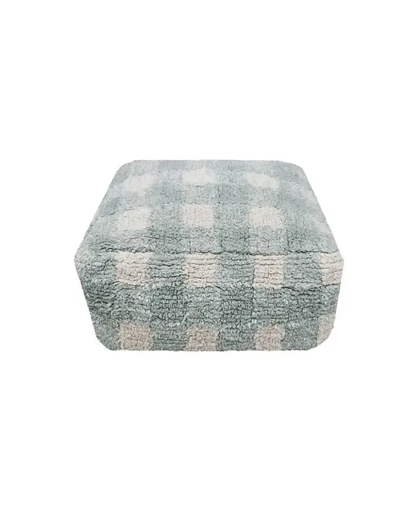 LORENA CANALS Vichy Pouf - Natural/blue Sage