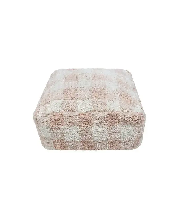 LORENA CANALS Vichy Pouf - Natural/rose