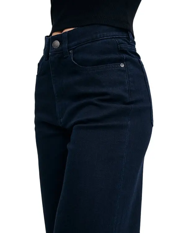 DL1961 Petite Hepburn Wide Leg High Rise Ankle Jeans