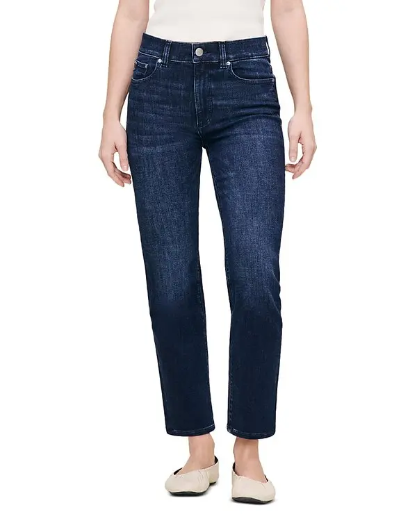 DL1961 Petite Halle Instasculpt Straight Leg High-rise Jeans - Mediterranean