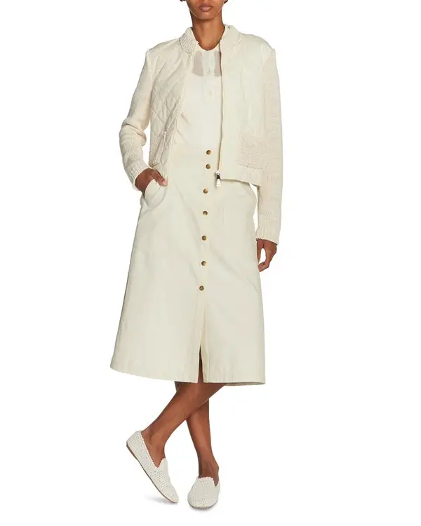 Moncler Padded Mixed Media Jacket - Natural