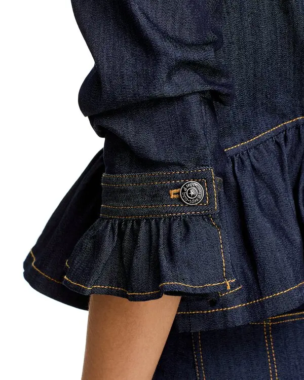 Cinq À Sept Delanie Peplum Denim Jacket - Indigo