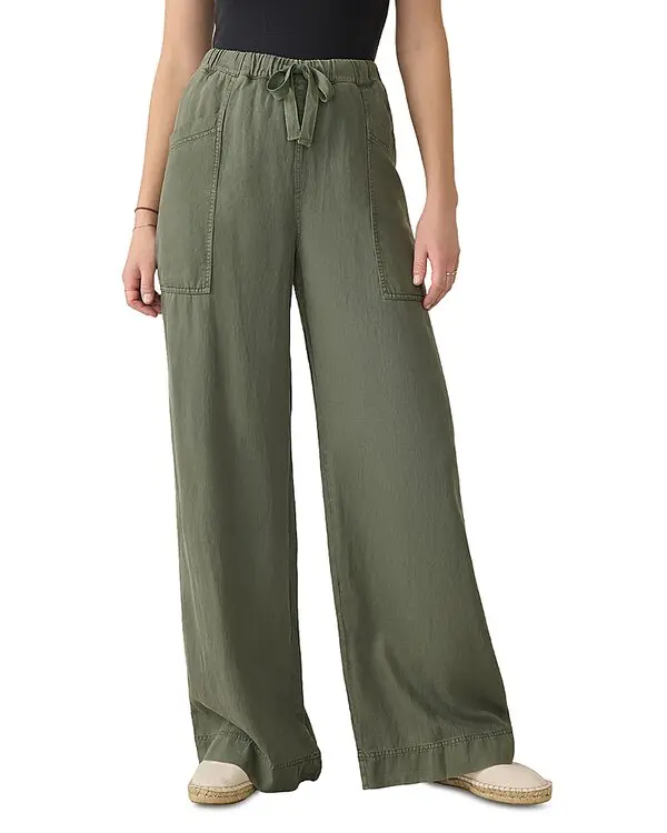 Faherty Brand Drift Wide Leg Pants - Thyme